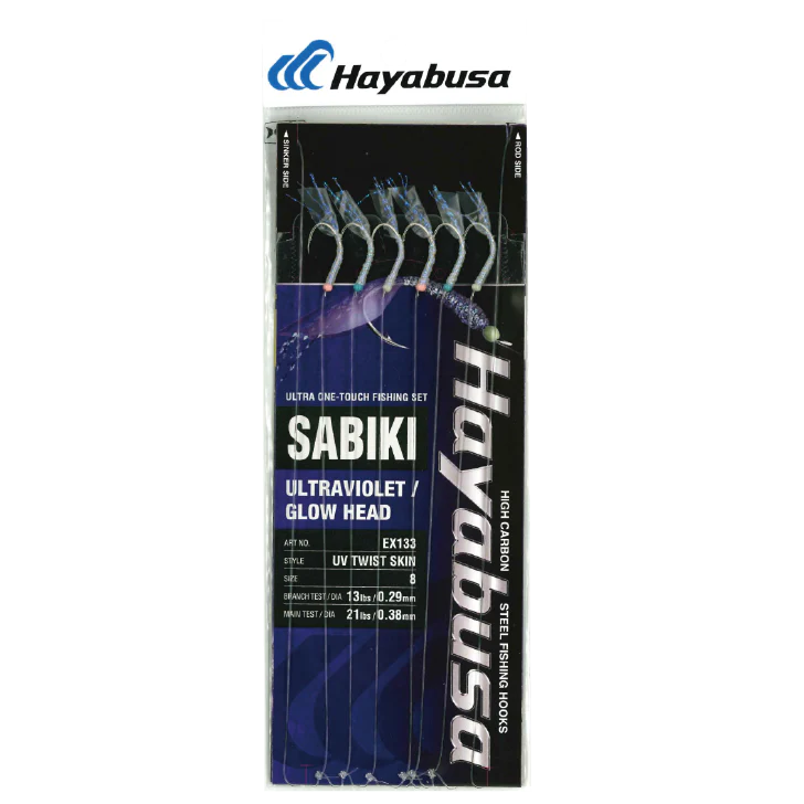 Hayabusa Sabiki EX133 UV Twist Skin - UV Reactive Fishing Rig – Monster ...