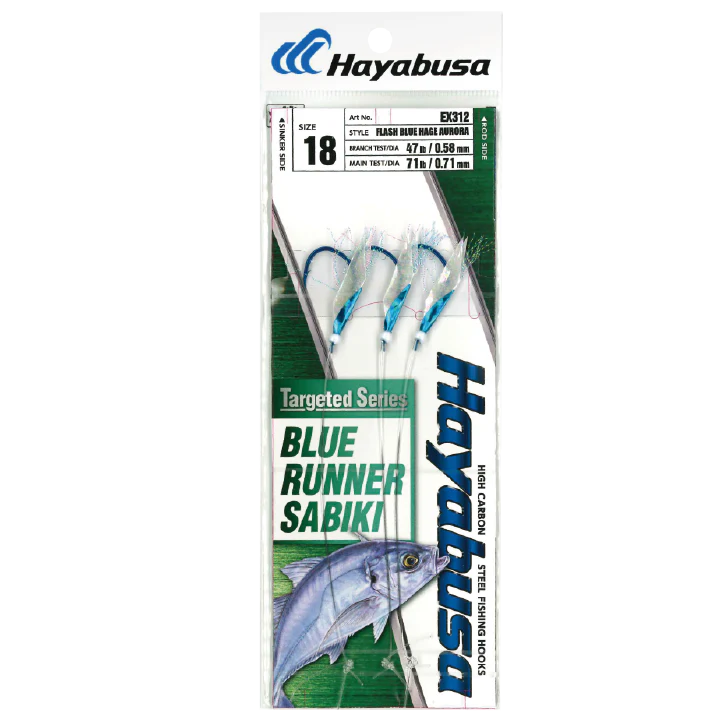 Hayabusa – Blue Runner Sabiki (Flash Blue Hage-Aurora, 3 Hooks ...