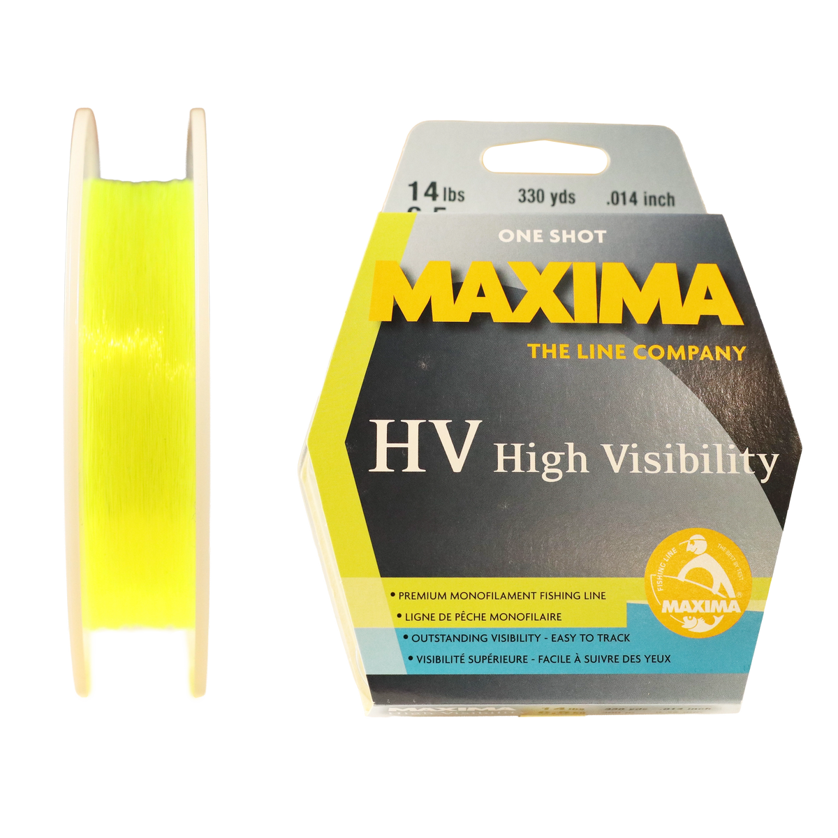 Maxima High Visibility Yellow 300m Monofilament Line | NZ – Monster Fishing