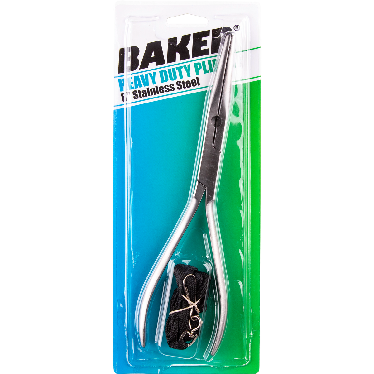 Baker 8" Stainless Steel Pliers with Lanyard - Premium Fishing Pliers ...