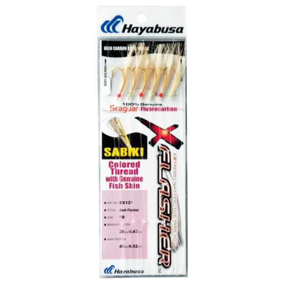 Hayabusa Sabiki EX121 Gold Flasher Fish Skin - Saltwater Rig – Monster ...